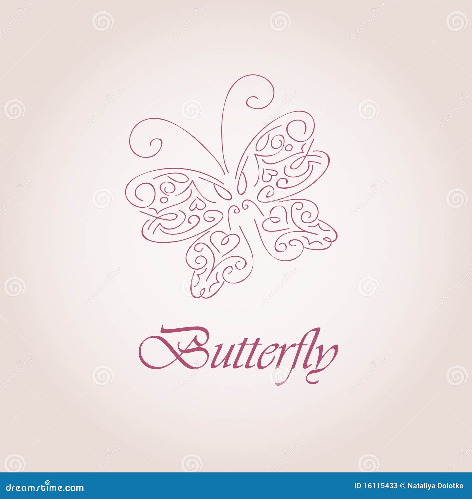 Symbol of butterfly stock vector. Illustration of drawing - 16115433