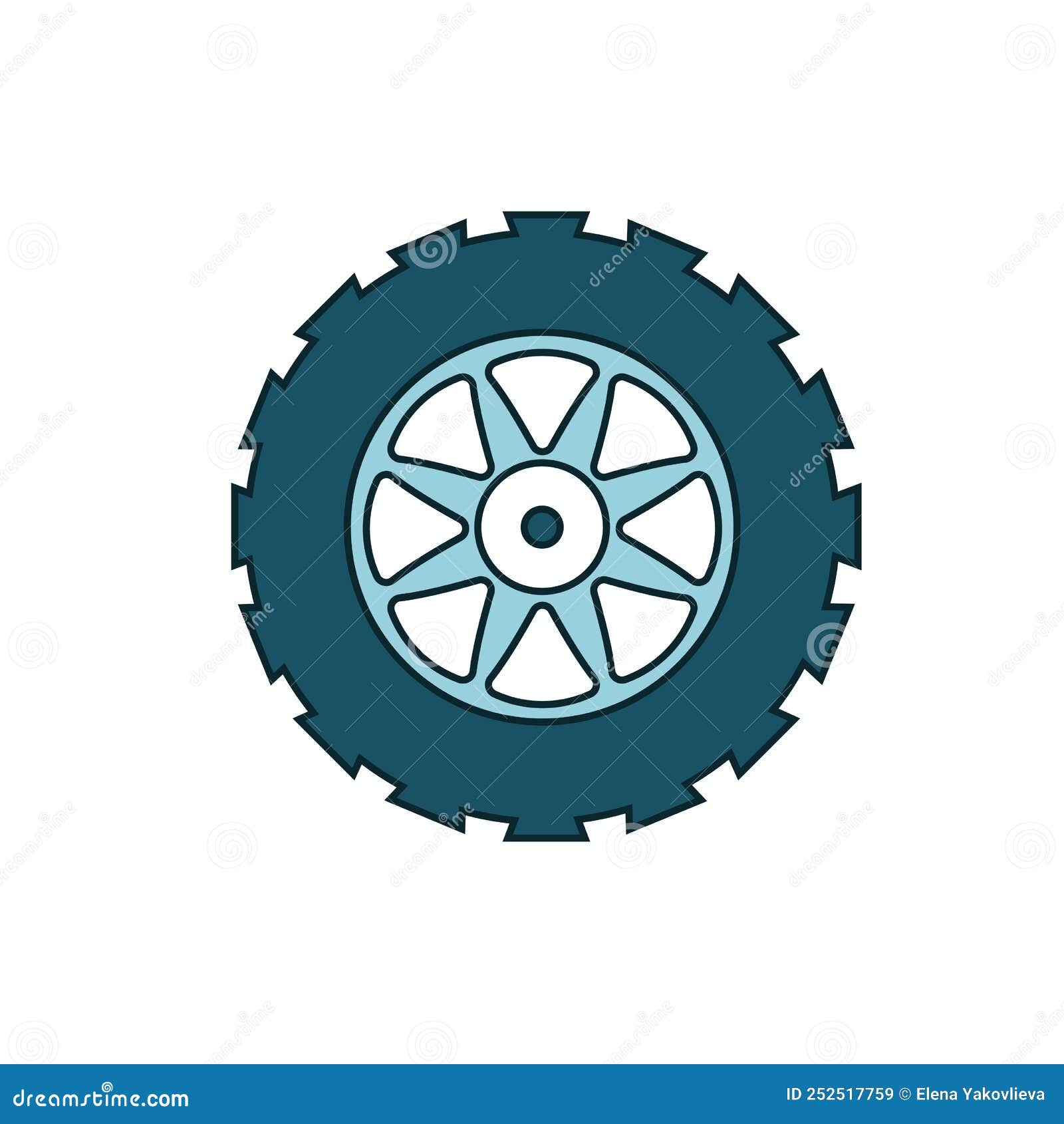 Symbol of a Car Wheel on a White Background. Vector Illustration Stock ...