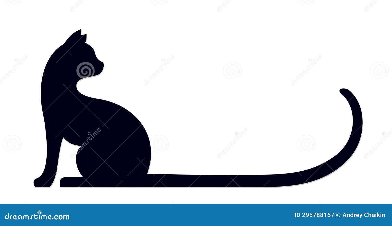 Symbol of Cat with Long Tail. Stock Vector - Illustration of long ...