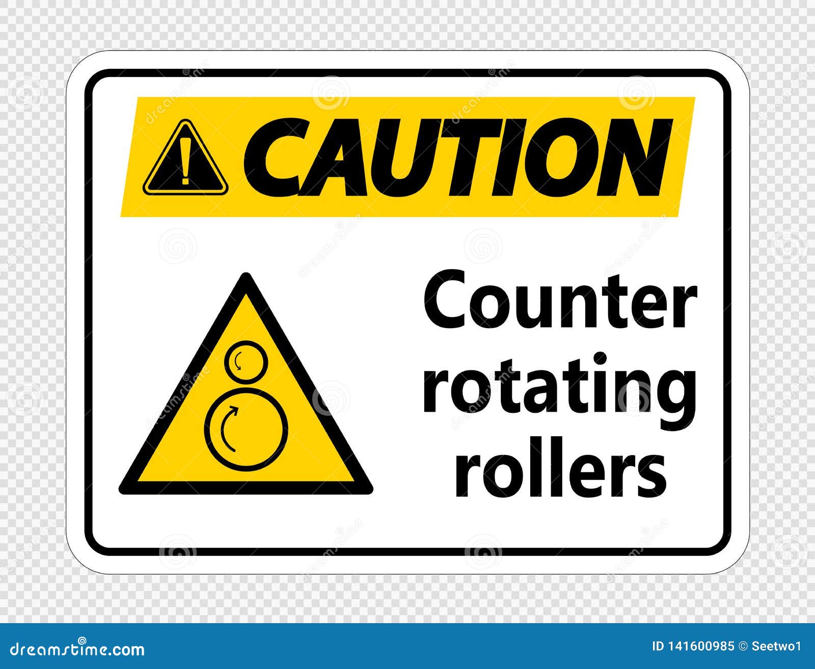 Symbol Caution Counter Rotating Rollers Sign on Transparent Background ...