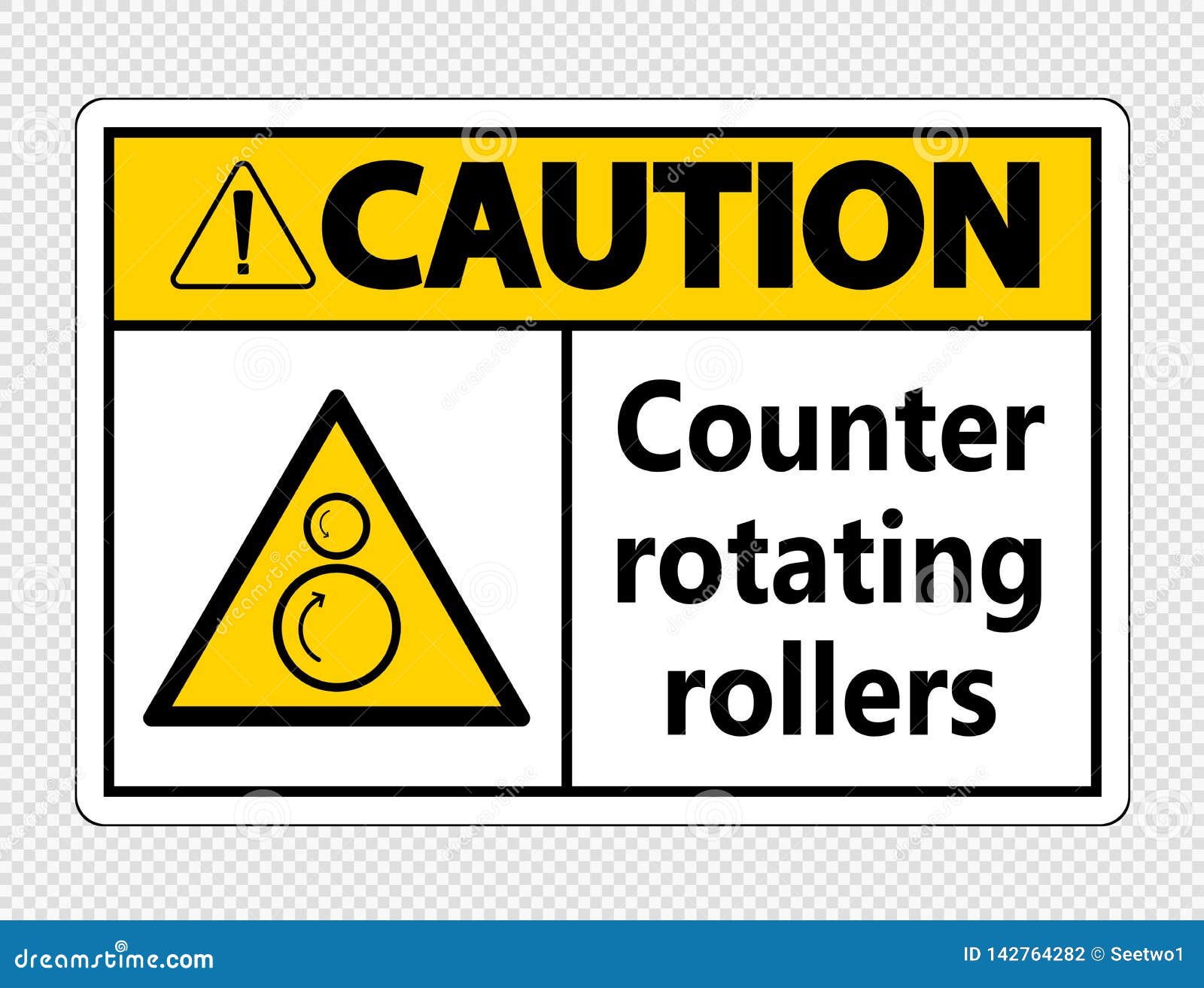 Symbol Caution Counter Rotating Rollers Sign On Transparent Background ...