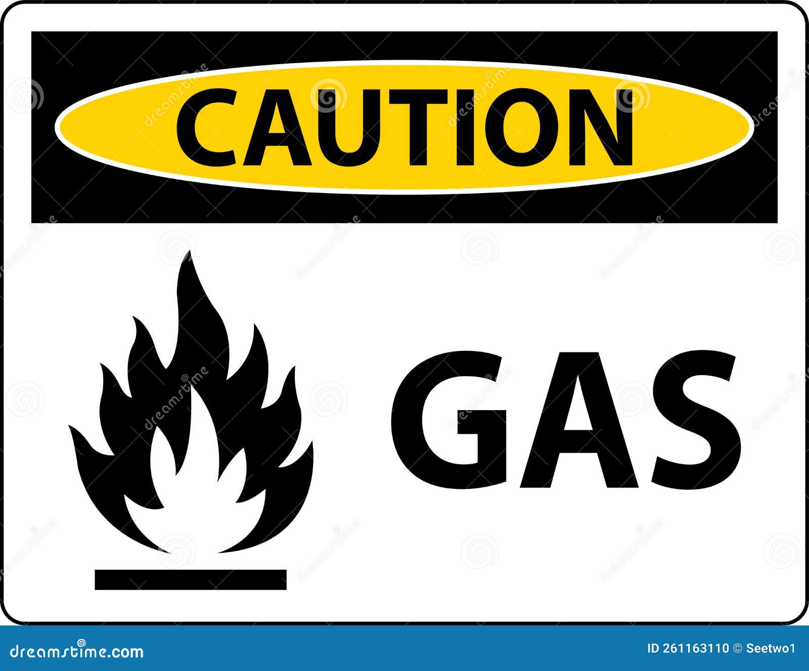 Symbol Caution Sign Gas on White Background Stock Vector - Illustration ...