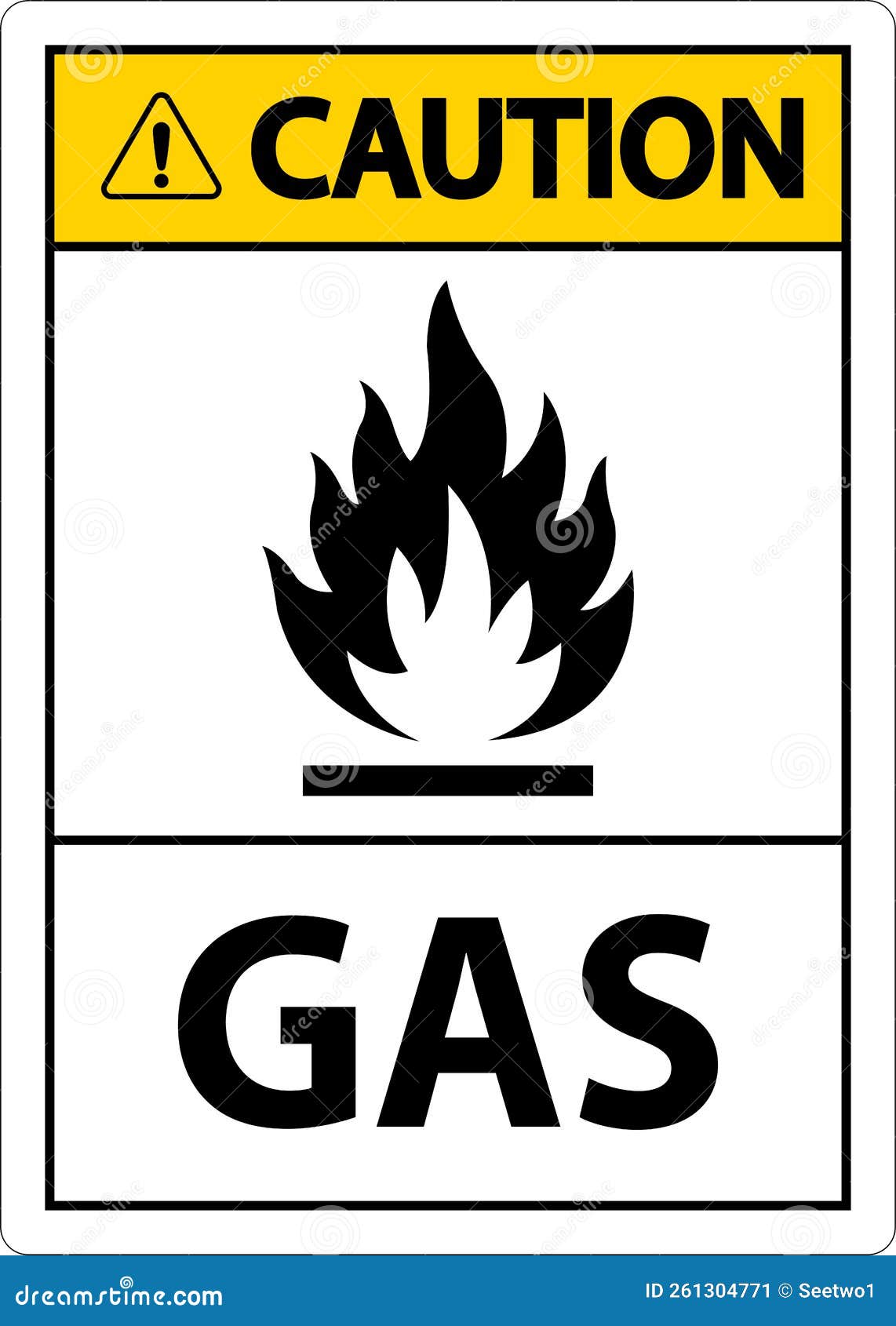 Symbol Caution Sign Gas on White Background Stock Vector - Illustration ...