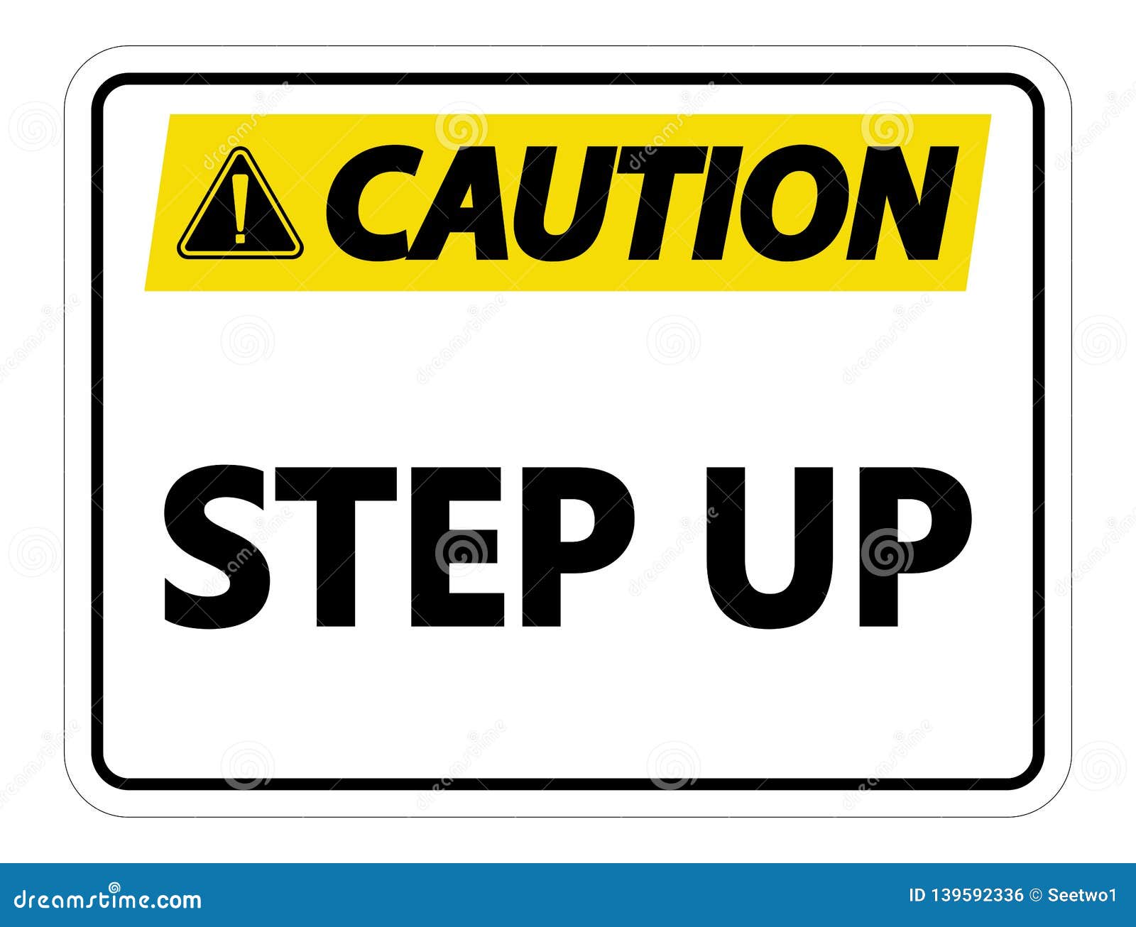 Caution Step Down Symbol Sign, Vector Illustration, Isolated On White ...