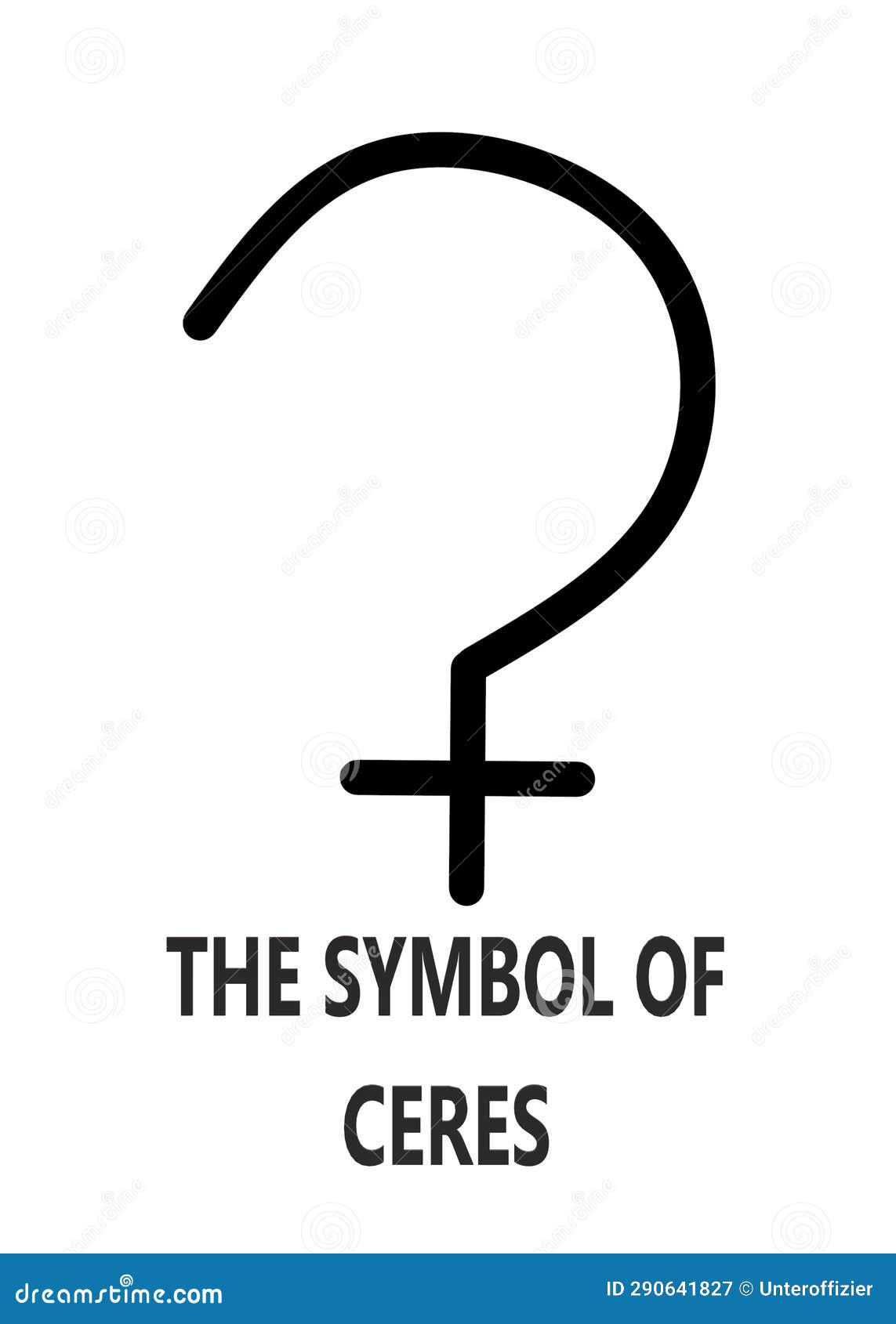 The Symbol of Ceres with Description Words Set Against a White Backdrop ...