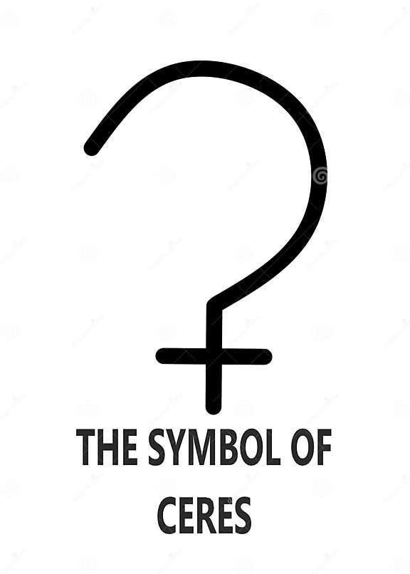 The Symbol of Ceres with Description Words Set Against a White Backdrop ...
