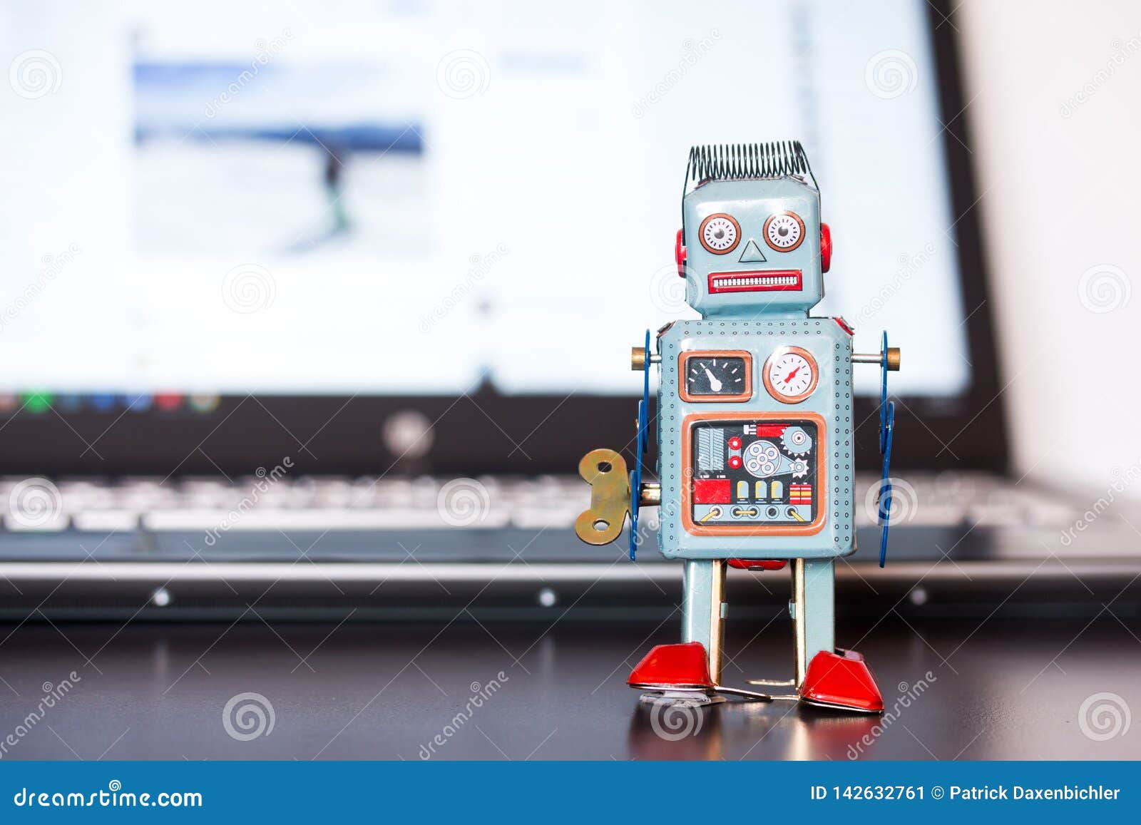 Symbol for a Chat Bot or Social Bot and Algorithms, Laptop and Screen ...