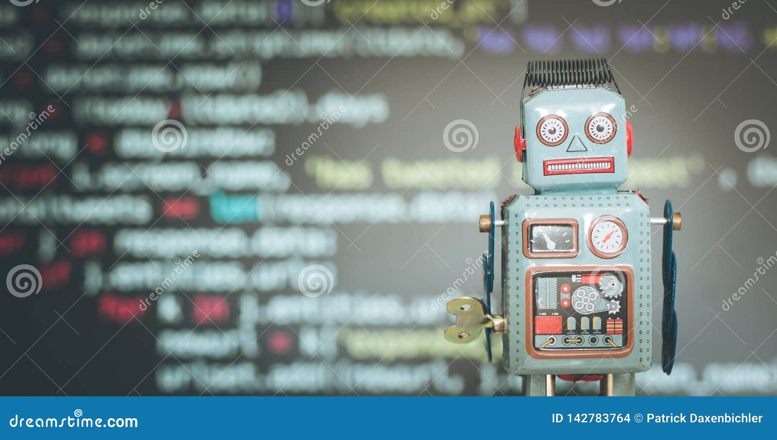Symbol for a Chatbot or Social Bot and Algorithms, Program Code in the Background Stock Photo ...