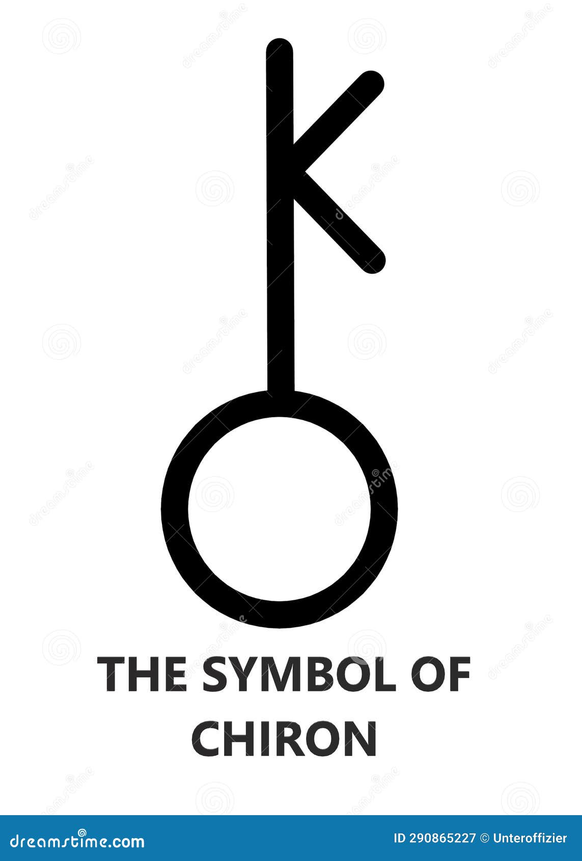 Chiron Icon. Planet Symbol. Vector Black Sign On White. Astrological ...