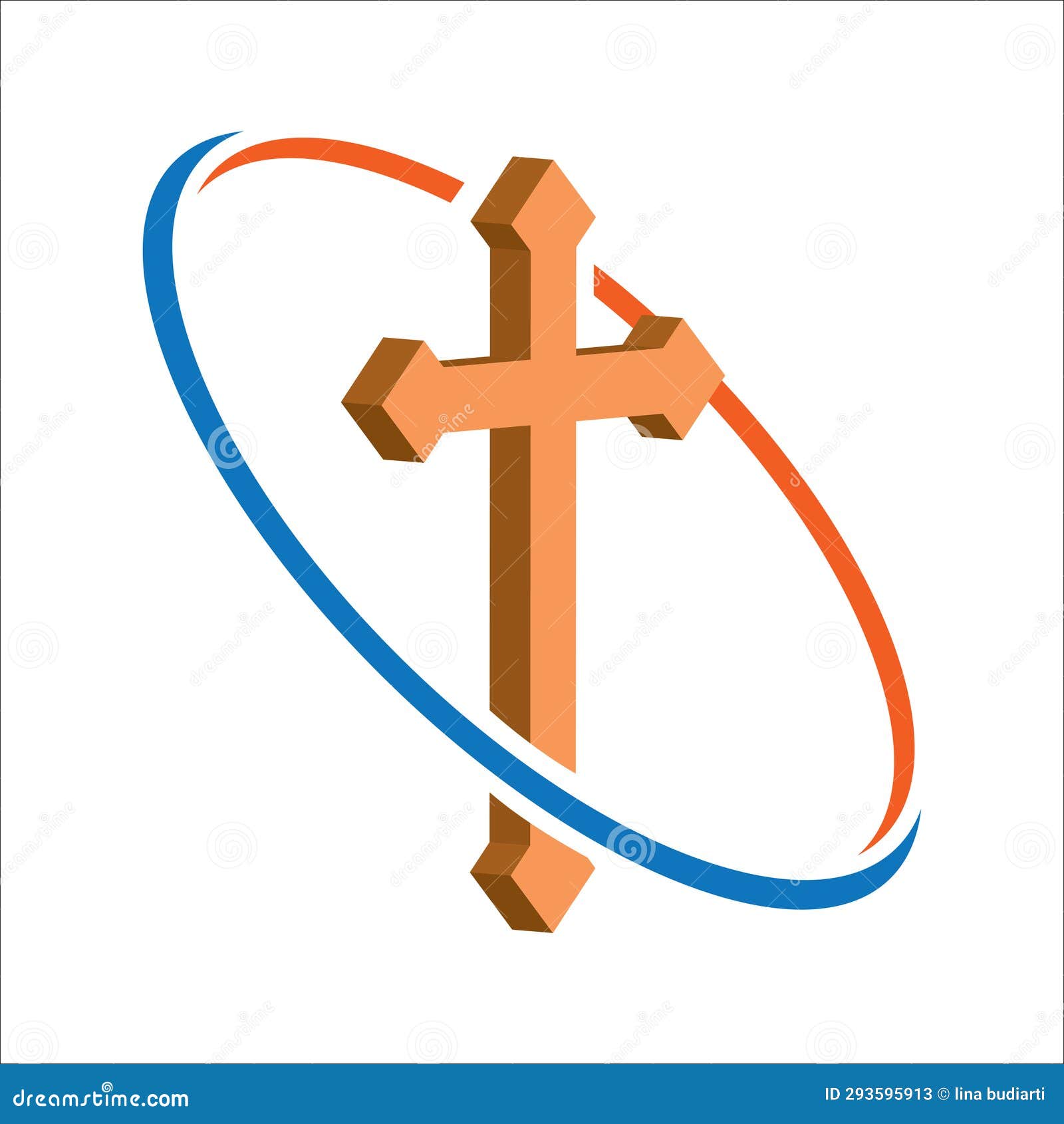 Symbol of Christian cross stock vector. Illustration of black - 293595913
