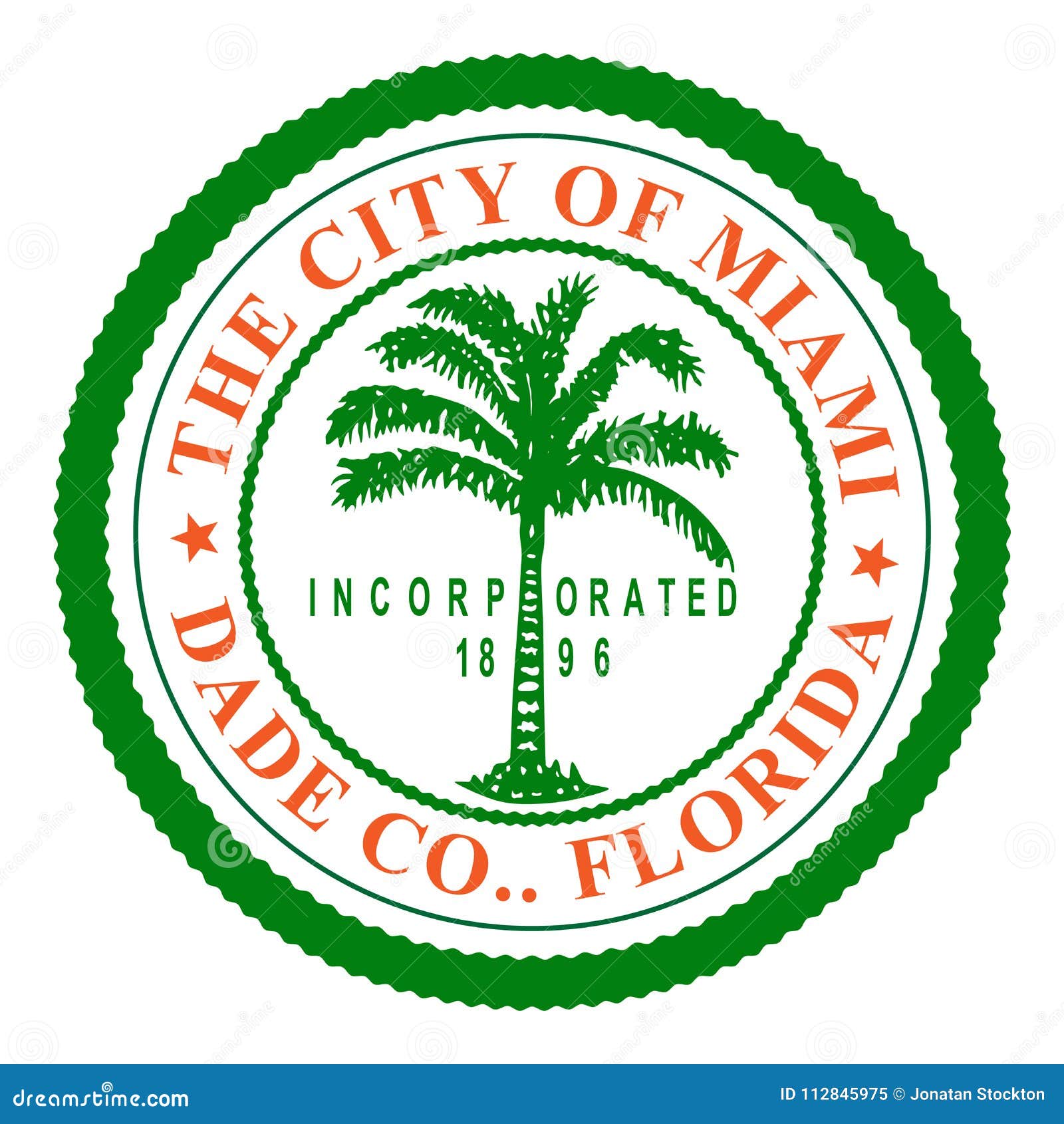 Symbol of the City of Miami in Florida. Stock Vector - Illustration of ...