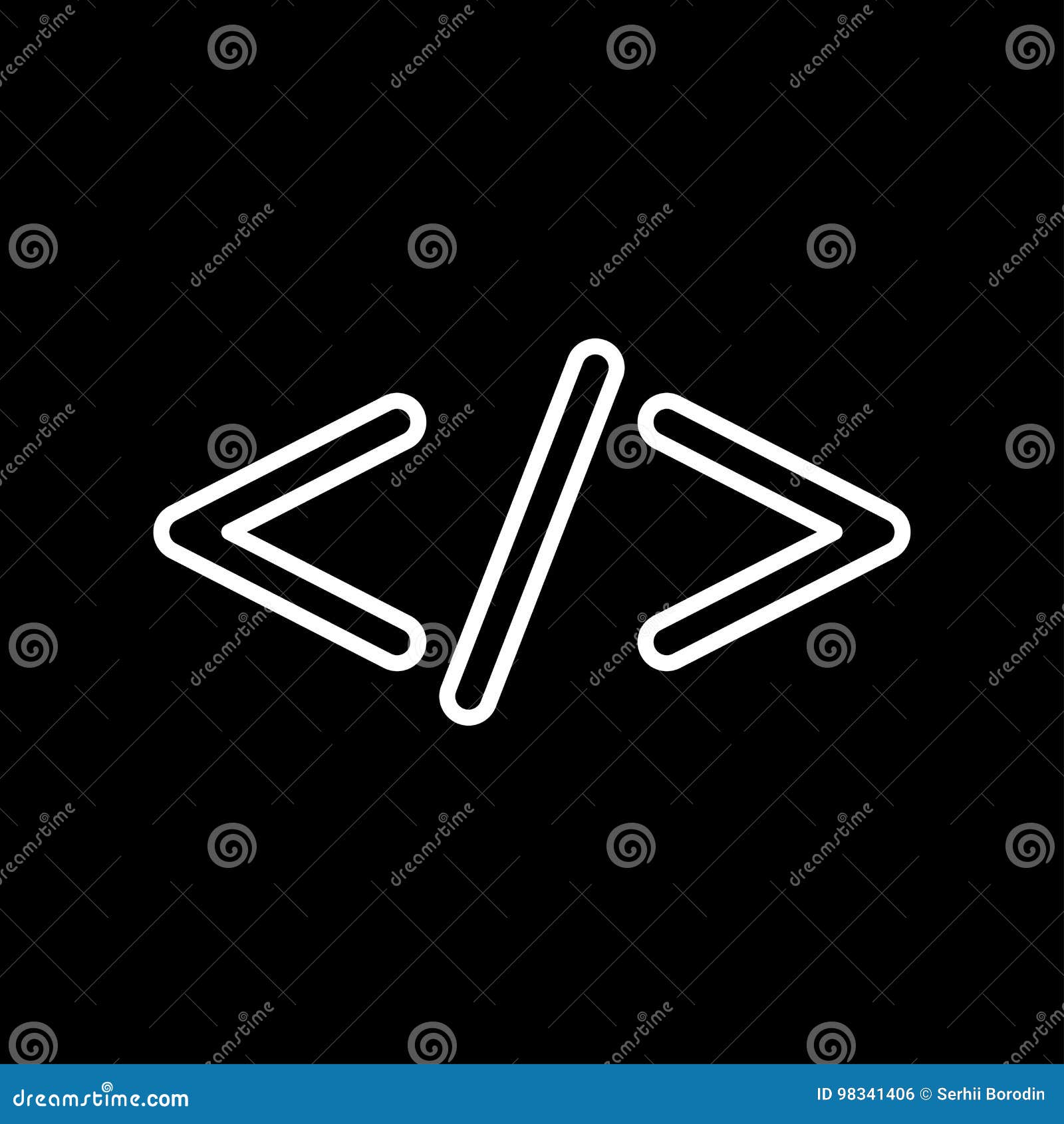 Symbol Code White Color Icon . Stock Vector - Illustration of build ...