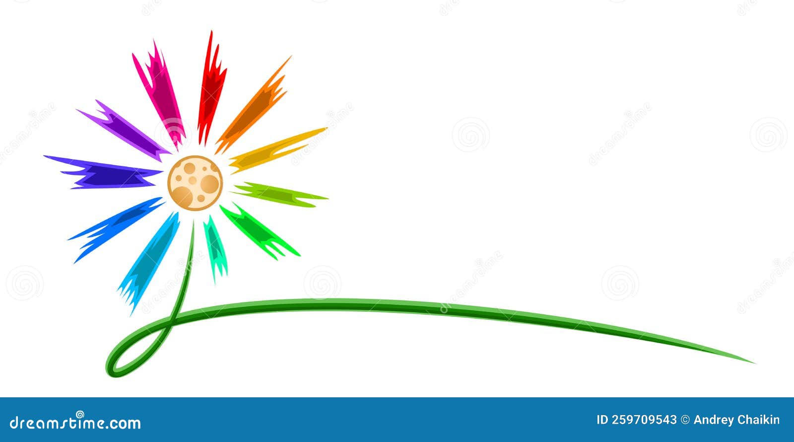 The Symbol of Color Flower. Stock Vector - Illustration of flora, plant ...