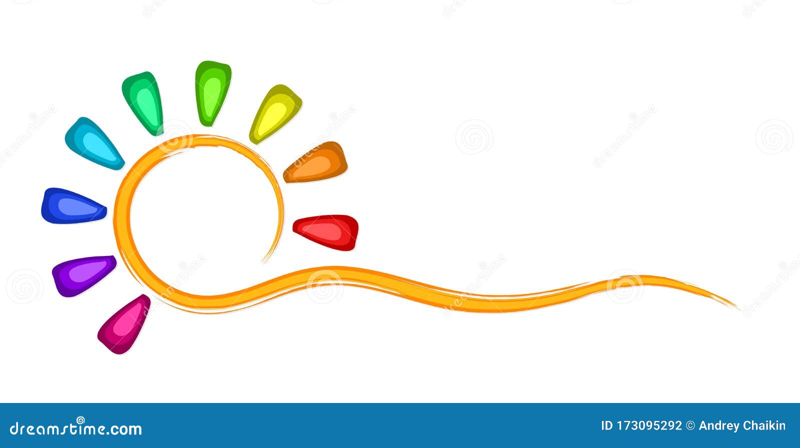 Symbol of color sun. stock vector. Illustration of light - 173095292