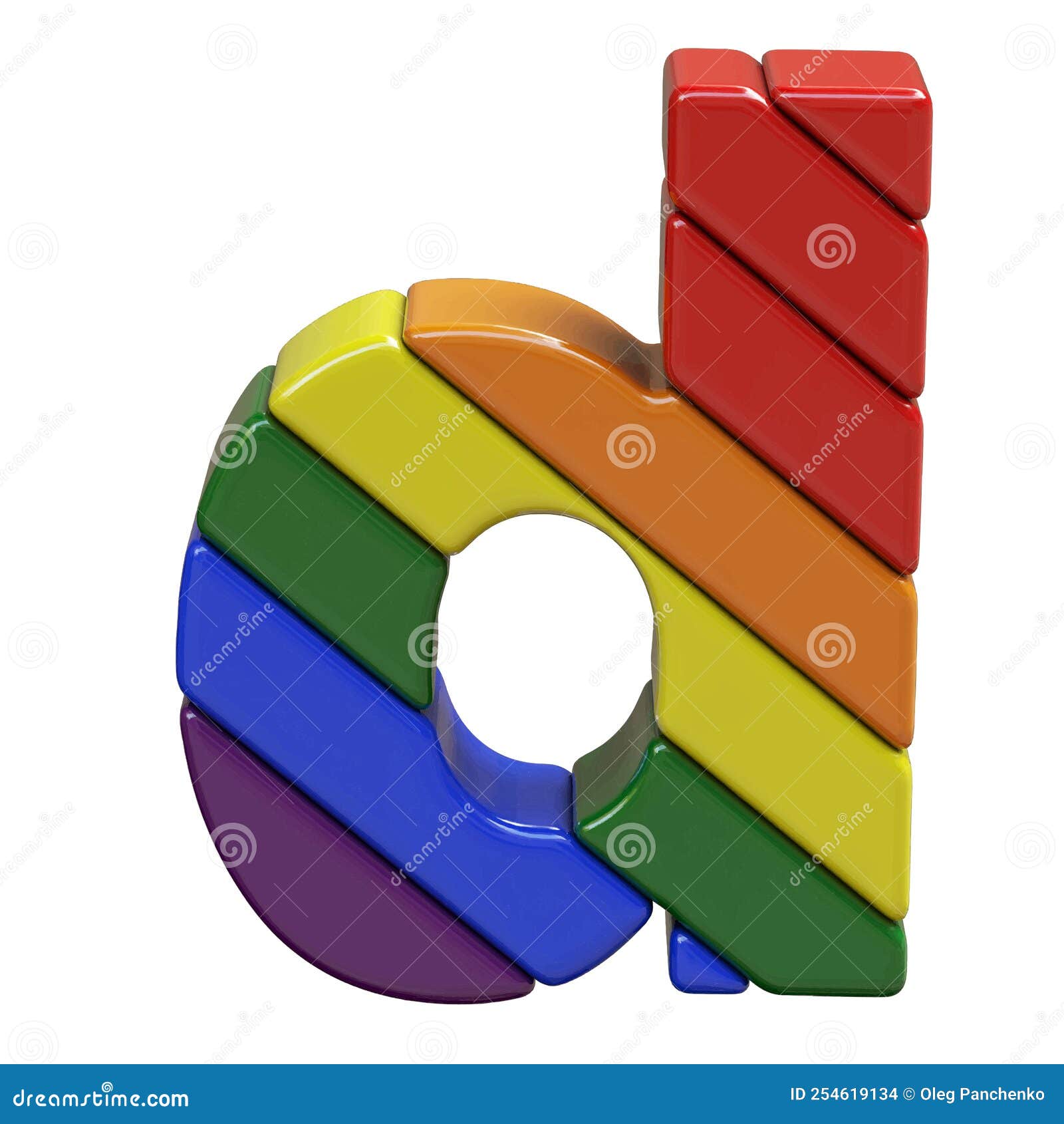Symbol in the Colors of the LGBT Flag. Letter D Stock Vector ...