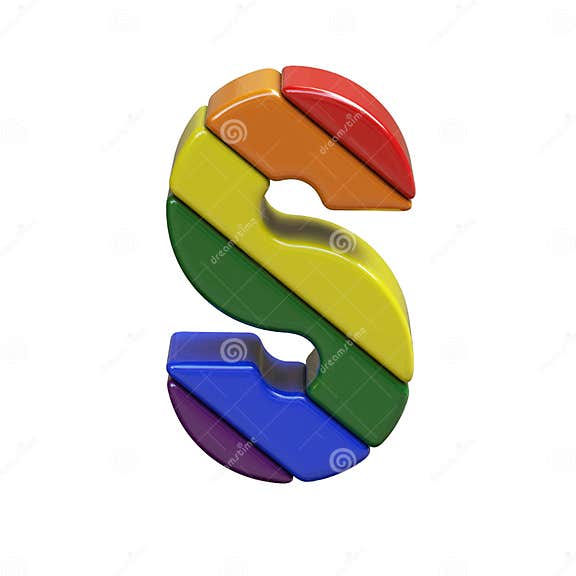 Symbol In The Colors Of The Lgbt Flag Letter S Stock Vector Illustration Of Rights