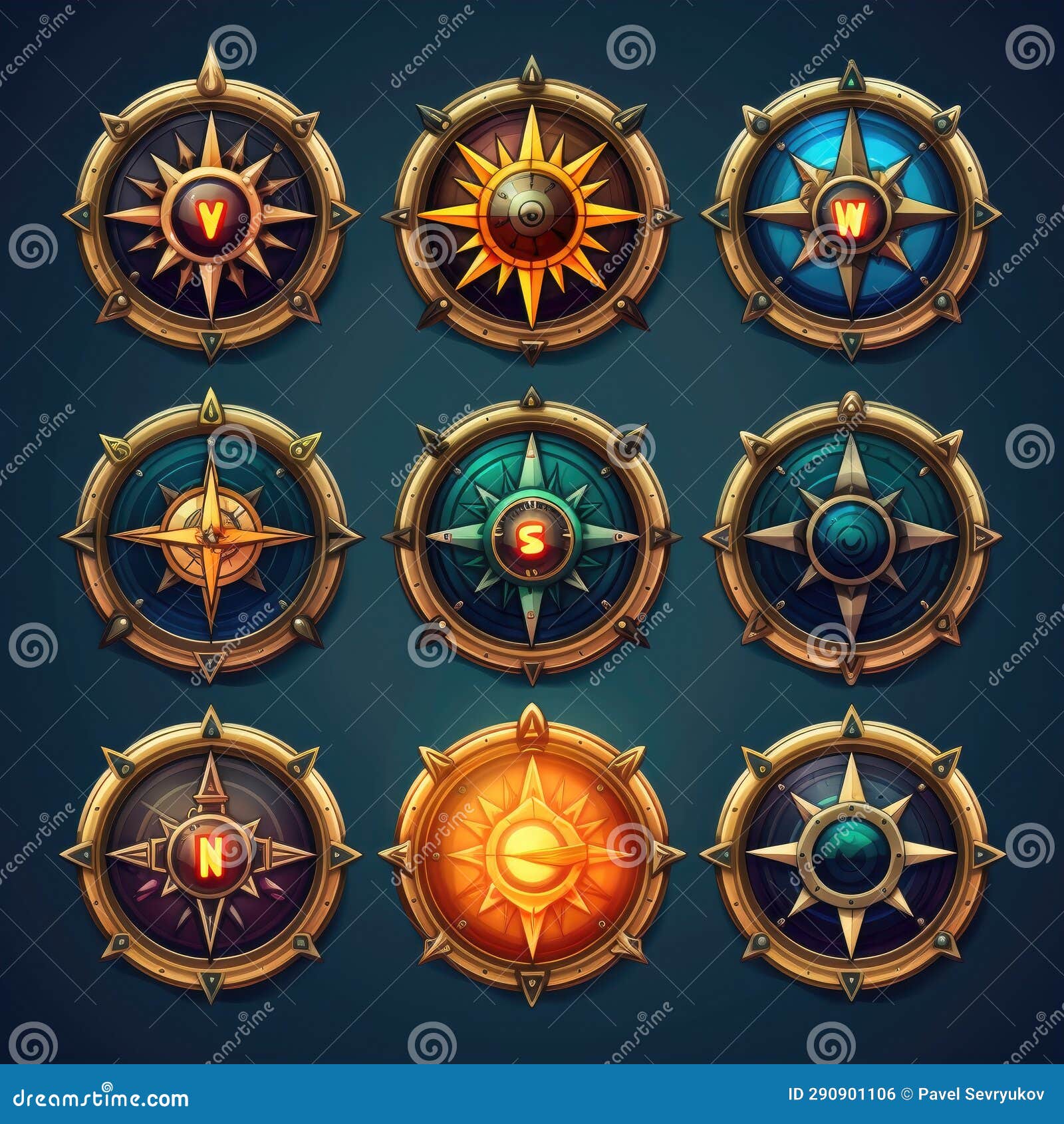 Symbol Compass Game Ai Generated Stock Photo - Image of generated ...