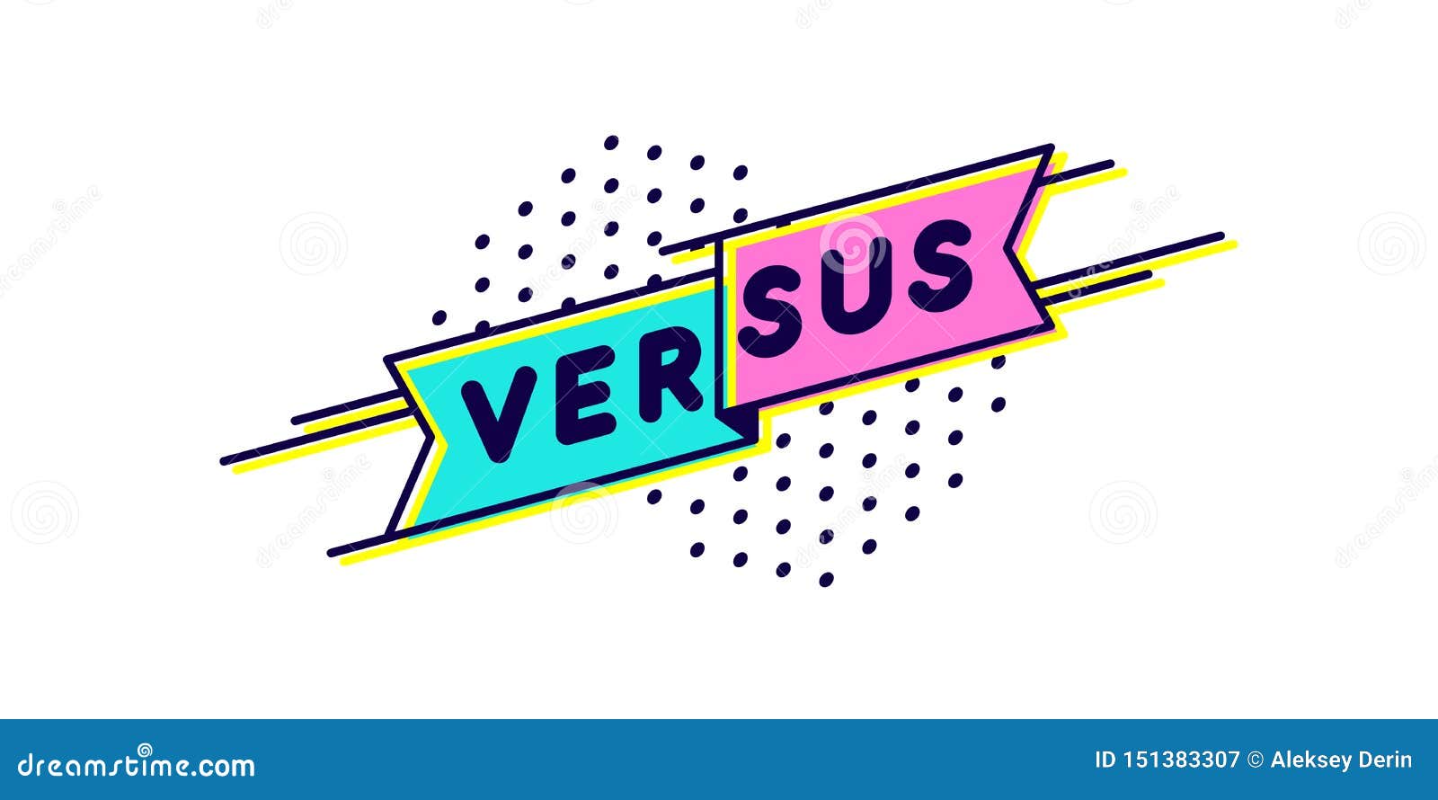Symbol of Confrontation. Emblem and the Writing Versus Stock Vector ...