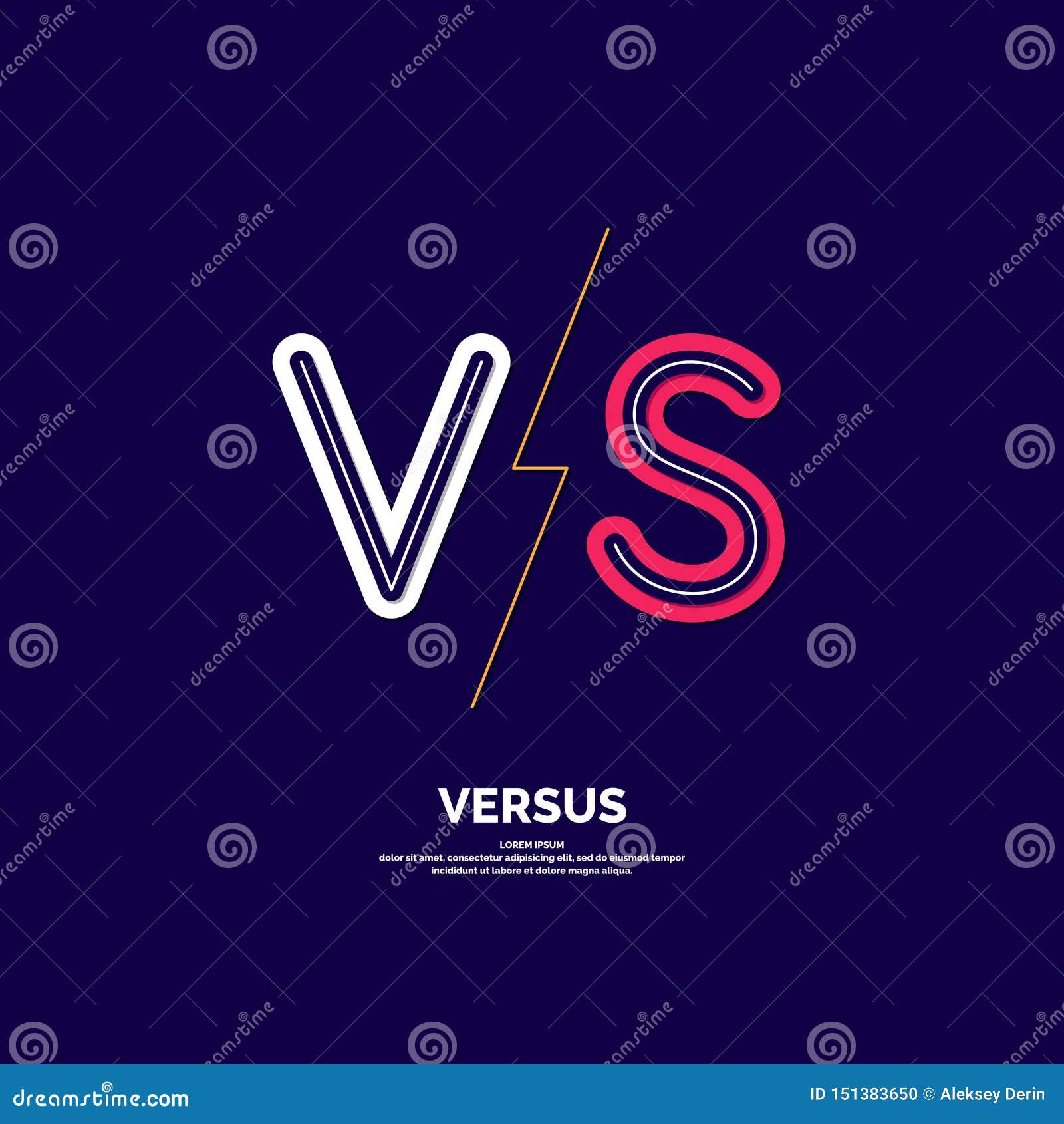 Symbol of Confrontation VS. Modern Vector Illustration and Versus ...