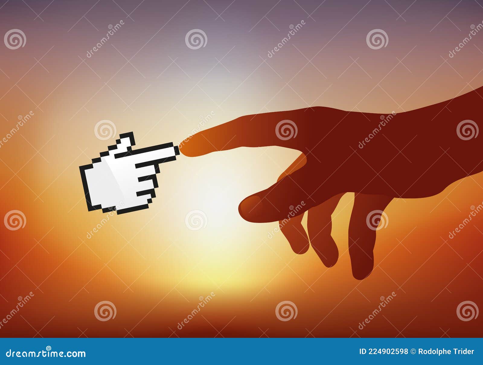 Symbol Of Creation With A Finger That Symbolically Connects With The ...