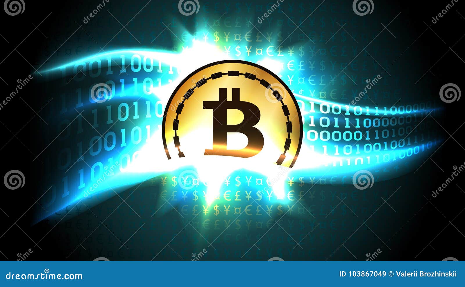 Symbol of Cryptocurrency Bitcoin Exchanges Currency Signs for Binary Code Stock Vector ...