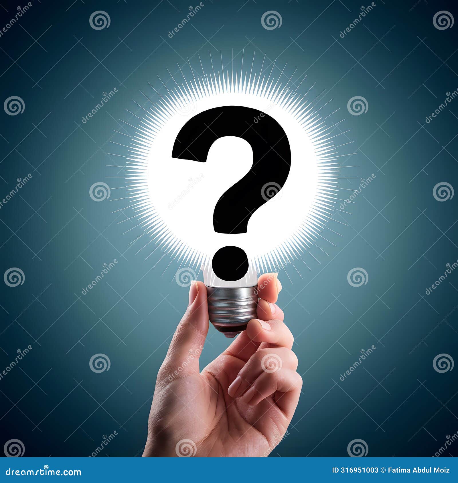 Symbol of Curiosity Hand Holds Light Bulb with Question Mark Stock ...