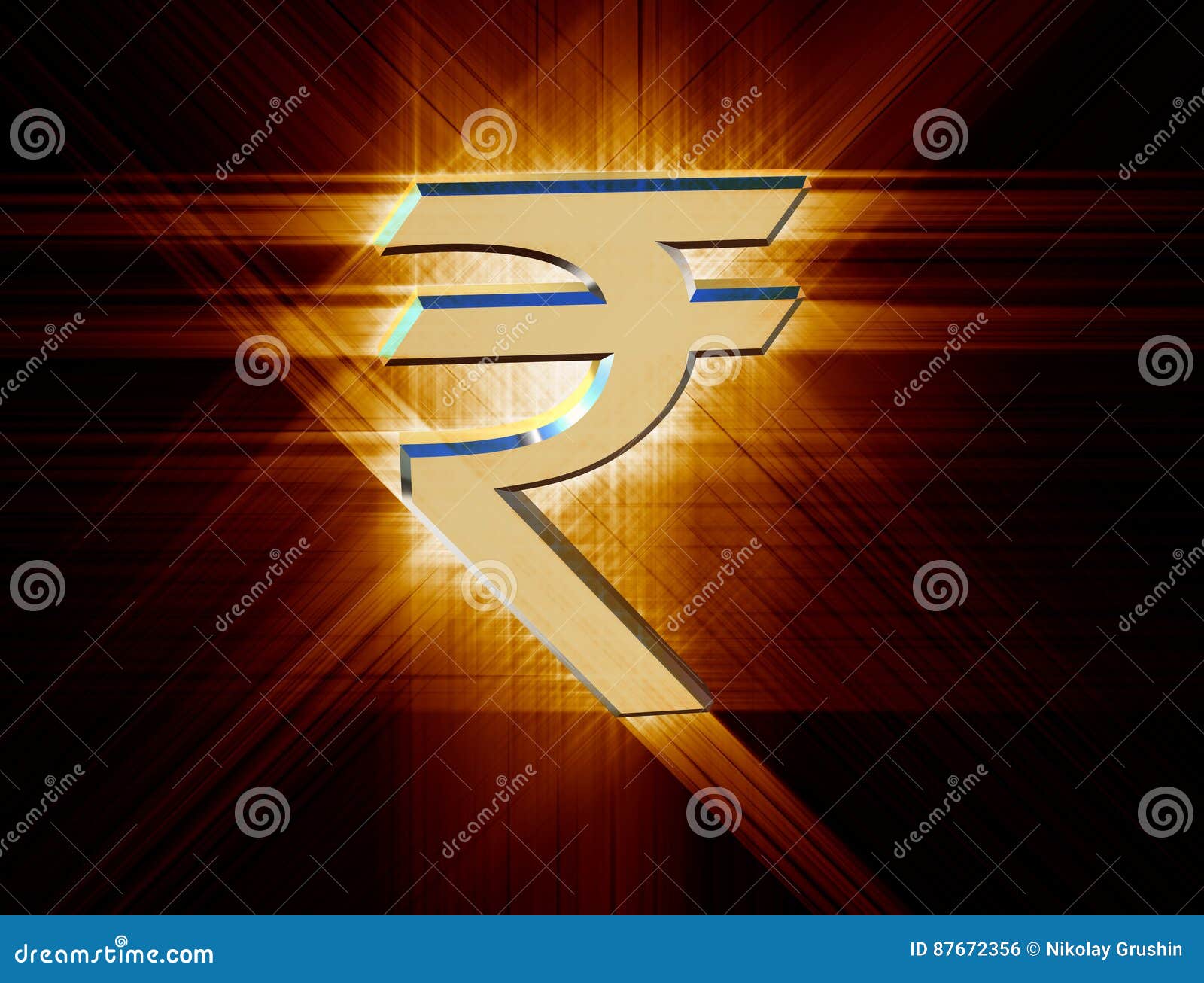 Symbol Currency of the Indian Rupee Stock Illustration - Illustration ...