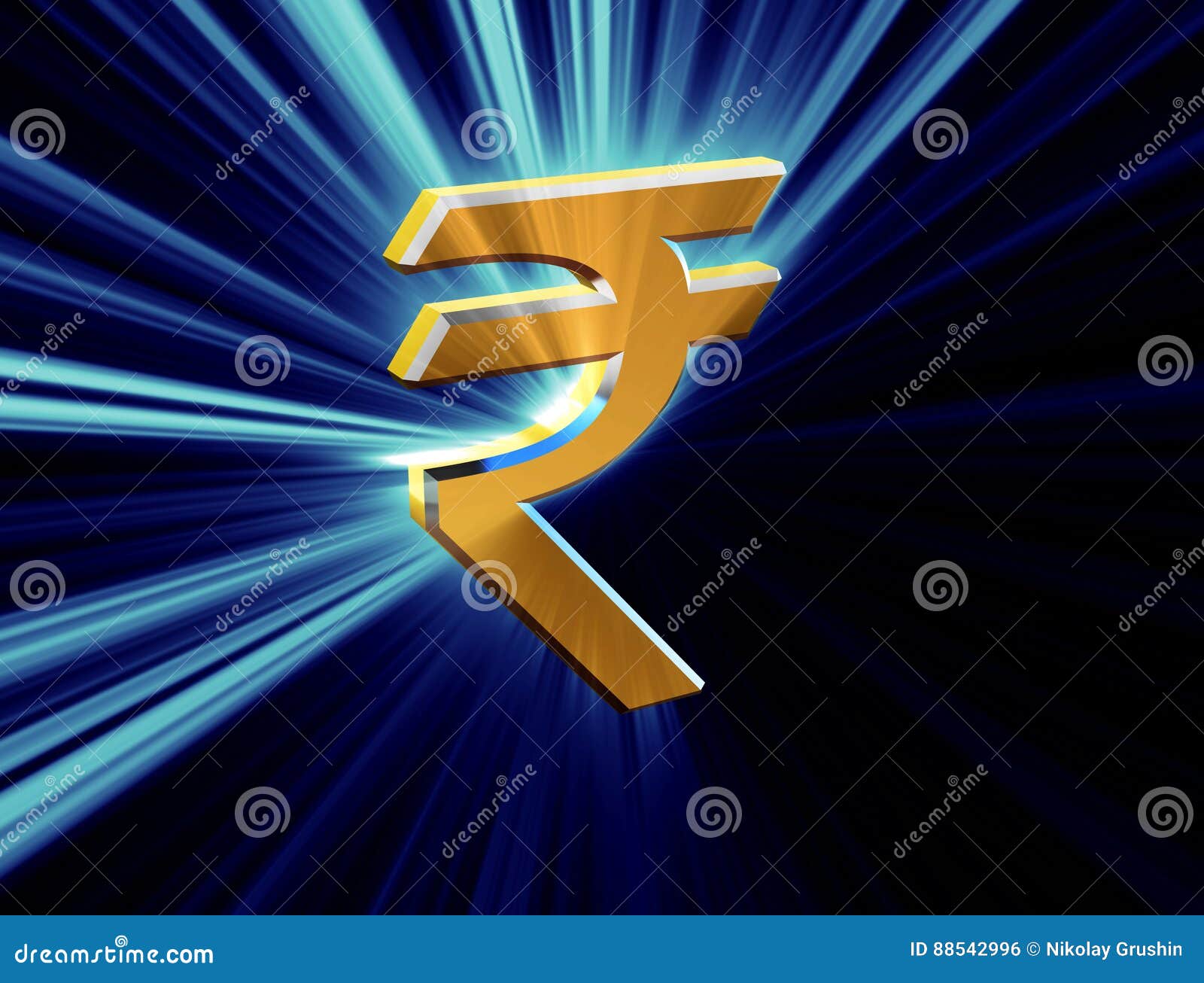 Symbol Currency of the Indian Rupee Stock Illustration - Illustration ...