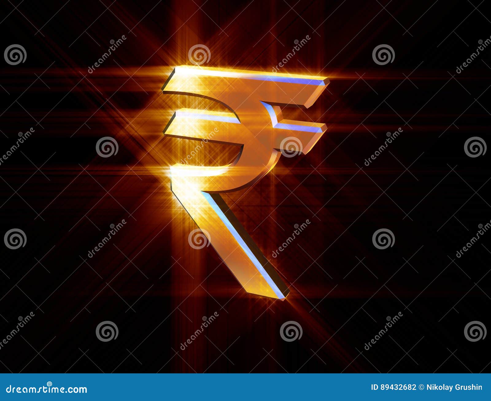 Symbol Currency of the Indian Rupee Stock Illustration - Illustration ...