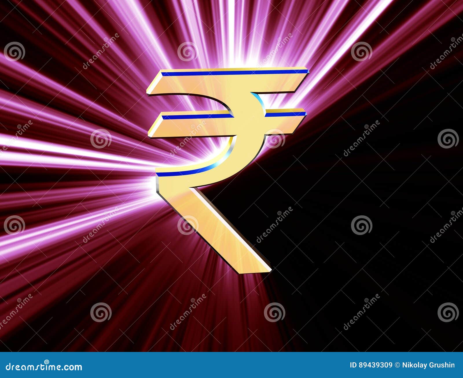 Symbol Currency of the Indian Rupee Stock Illustration - Illustration ...