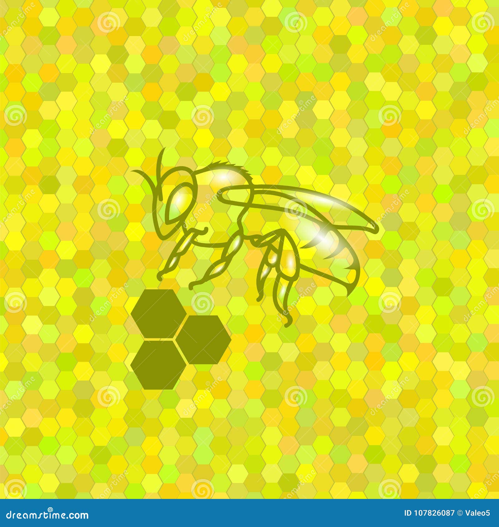 Symbol of Cute Bee stock illustration. Illustration of style - 107826087