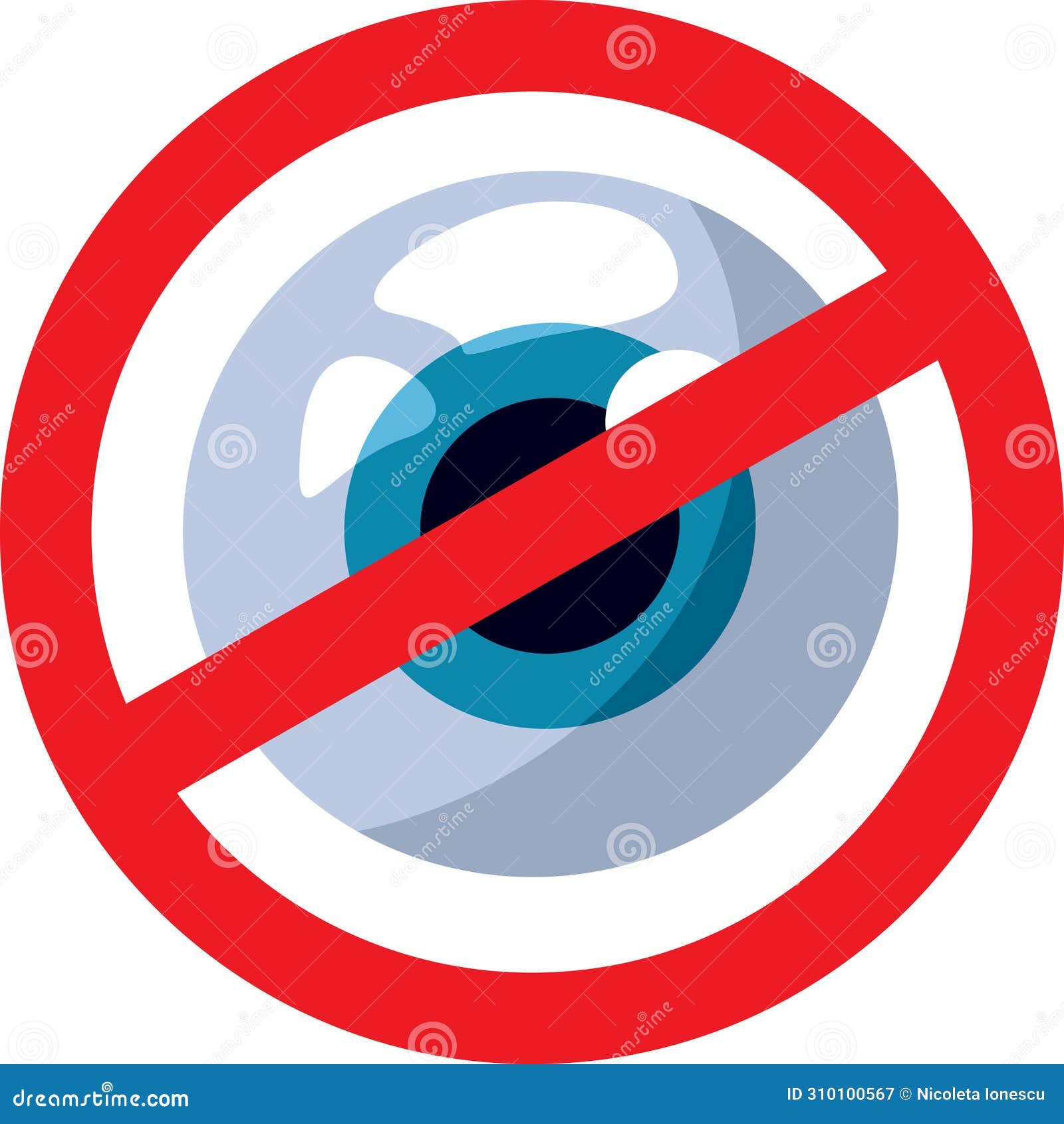 Privacy Icon with a Crossed Eye Symbol Vector Illustration Stock Vector ...