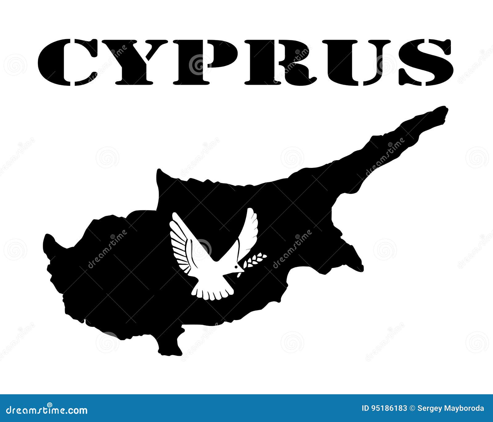 Symbol of Cyprus and map stock vector. Illustration of symbol - 95186183