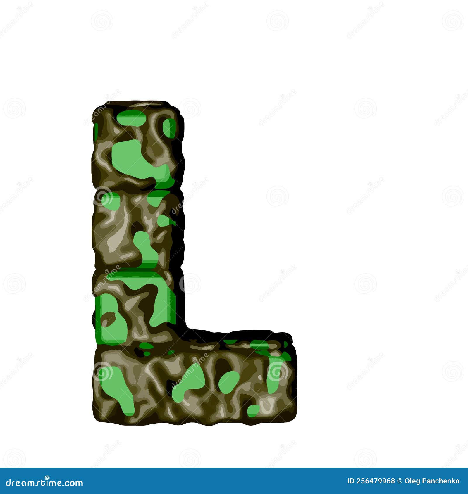 Symbol 3d in Green Camouflage. Letter L Stock Vector - Illustration of ...