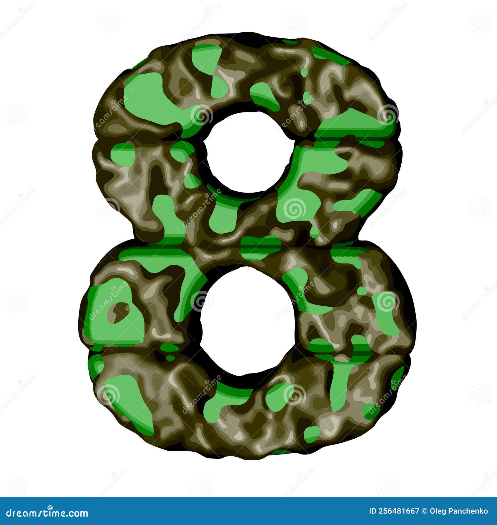 Symbol 3d in Green Camouflage. Number 8 Stock Vector - Illustration of ...