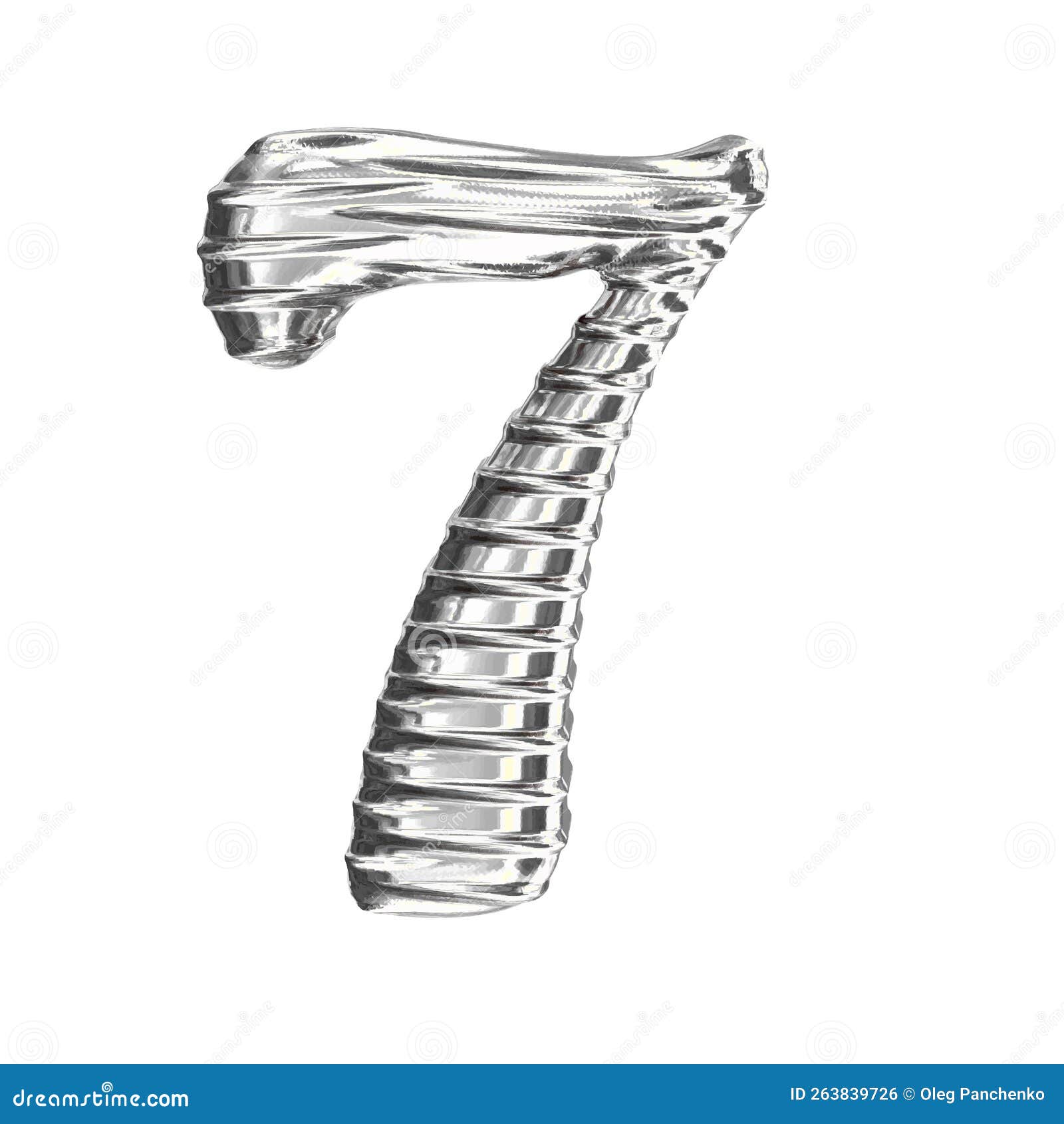 The Symbol 3d Made of Silver. Number 7 Stock Vector - Illustration of ...