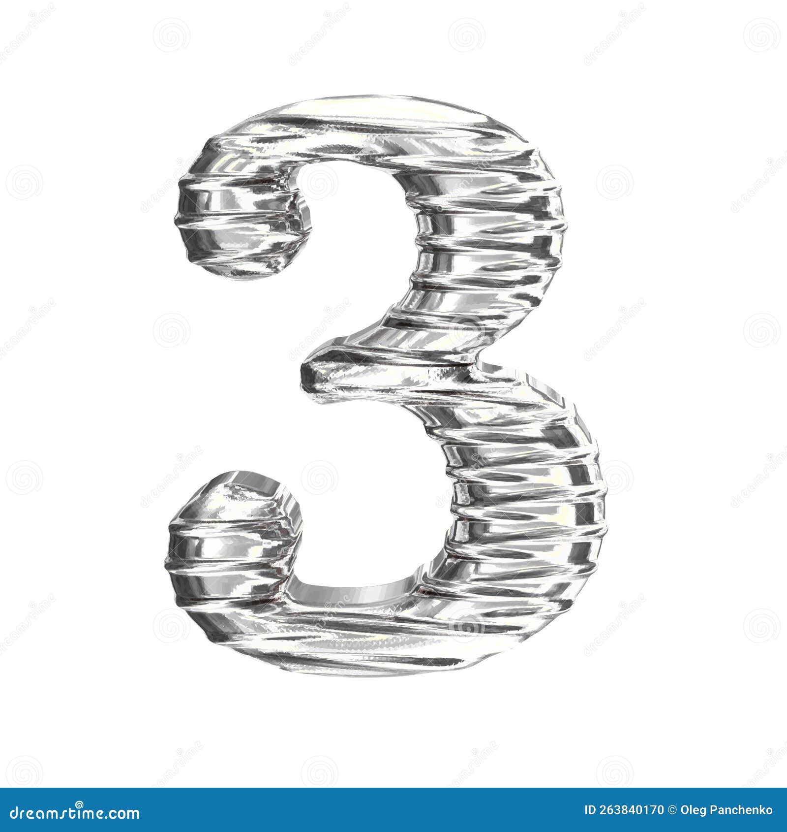 The Symbol 3d Made of Silver. Number 3 Stock Vector - Illustration of ...