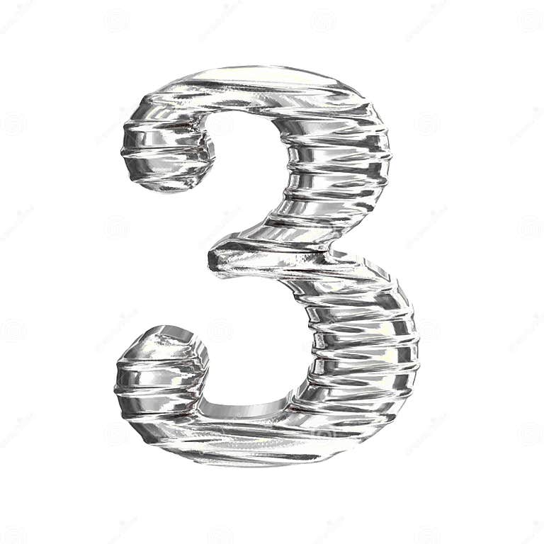 The Symbol 3d Made of Silver. Number 3 Stock Vector - Illustration of ...