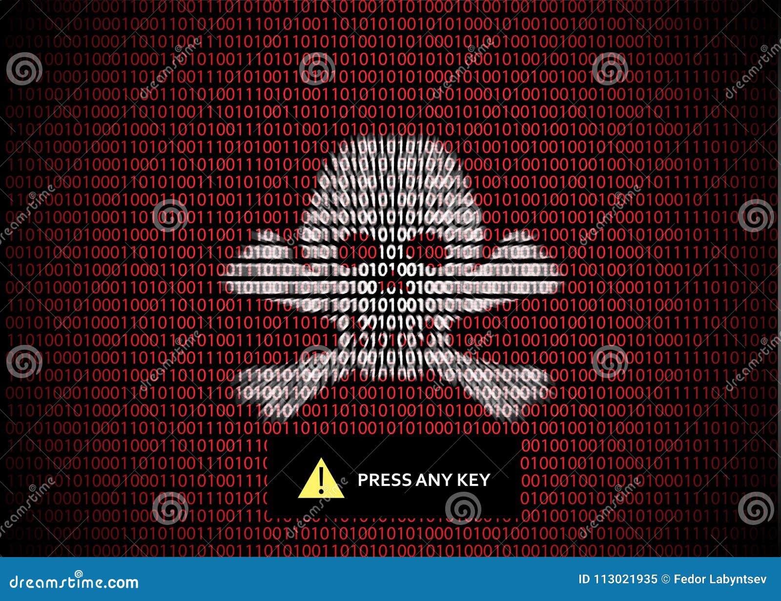 Symbol Danger Cyber Skull and Bones. Stock Vector - Illustration of ...