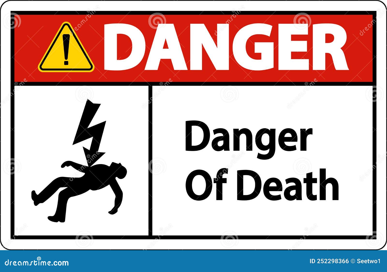 Danger of Death Sign on White Background Stock Vector - Illustration of ...