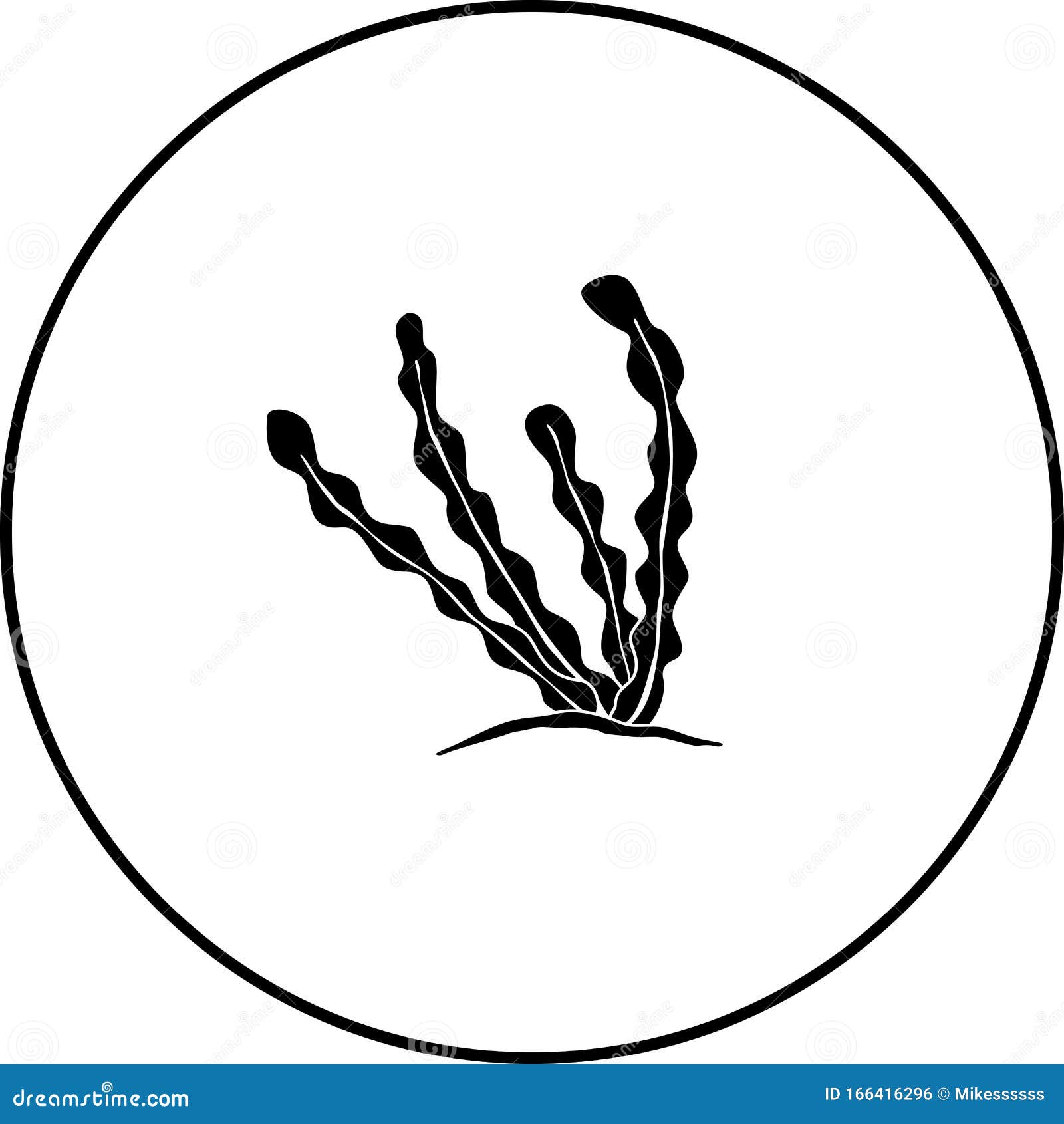 Seaweed Algae Symbol in Black Color Stock Vector - Illustration of clip ...