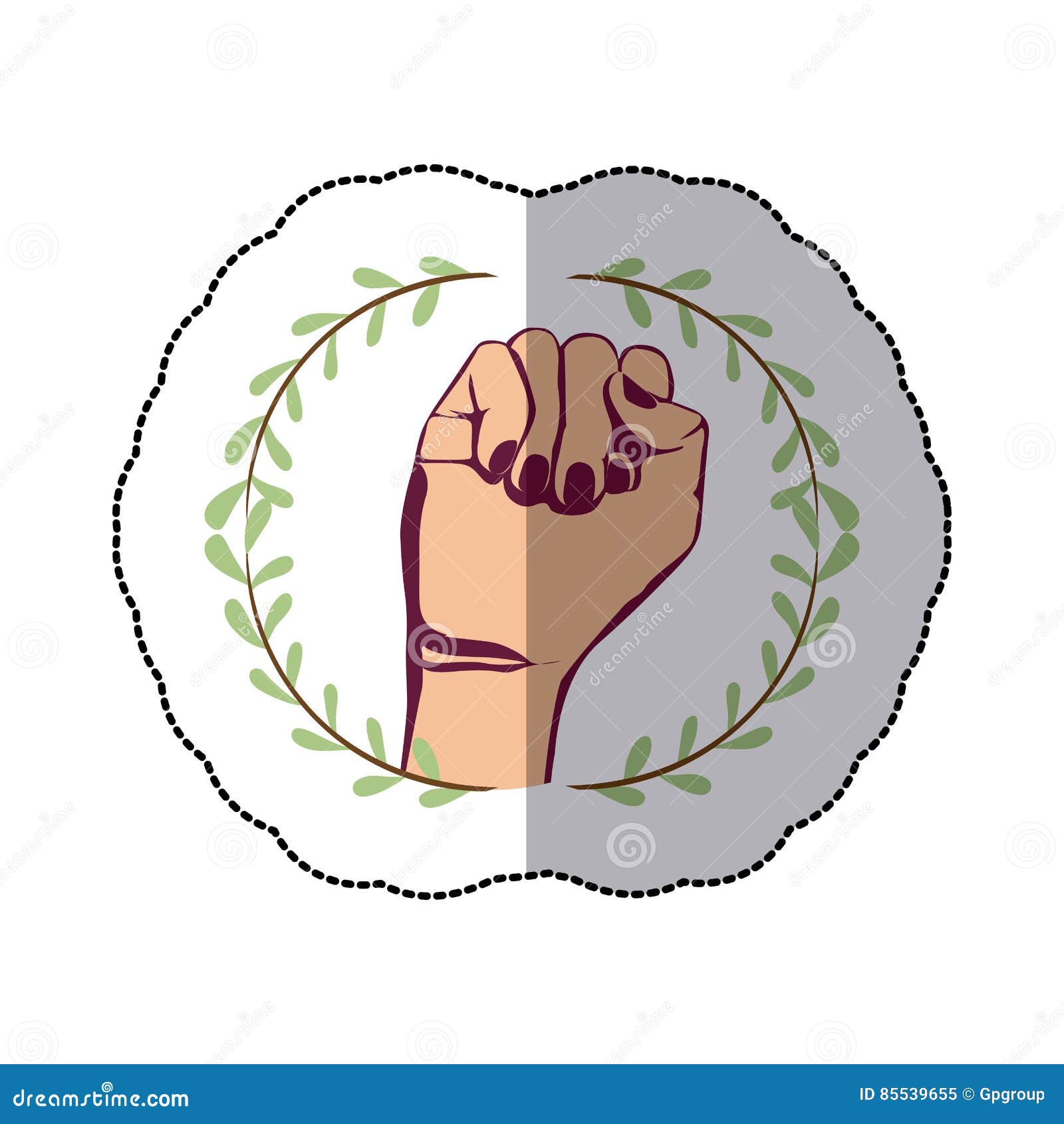 Symbol der geballten Faust stock abbildung. Illustration von abbildung ...