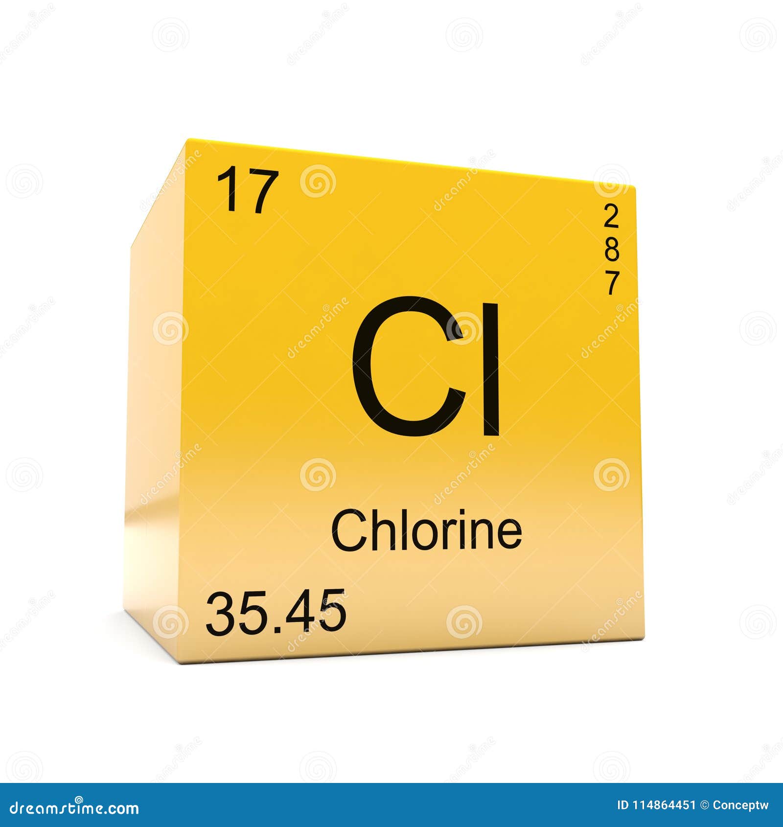 Symbol Des Chemischen Elements Des Chlors Vom Periodensystem Stock ...