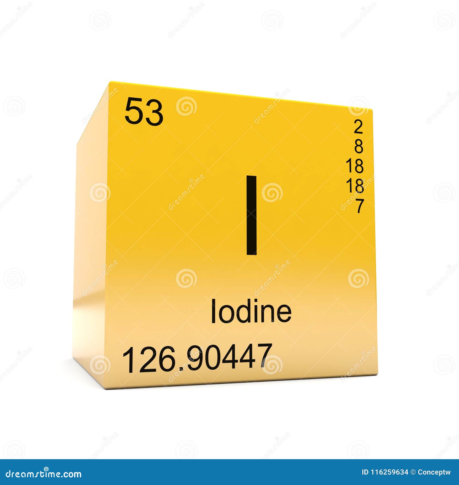 Symbol Des Chemischen Elements Des Jods Vom Periodensystem Stock ...