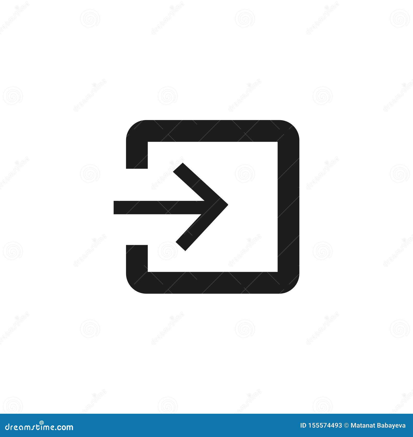 Symbol Des Eingangs- Oder Des Flachen Entwurfs Des Login Signentrance ...