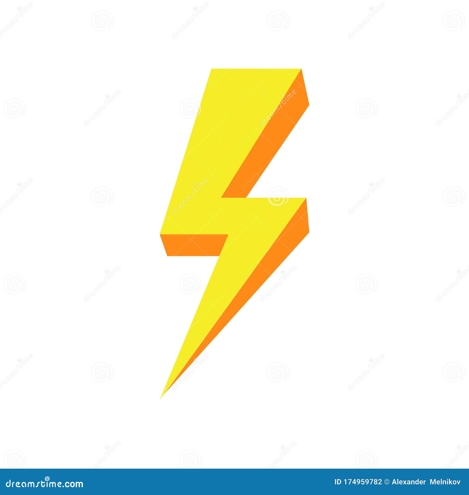 Symbol Des Gelben Blitz Vektorillustration EPS 10 Stock Abbildung ...