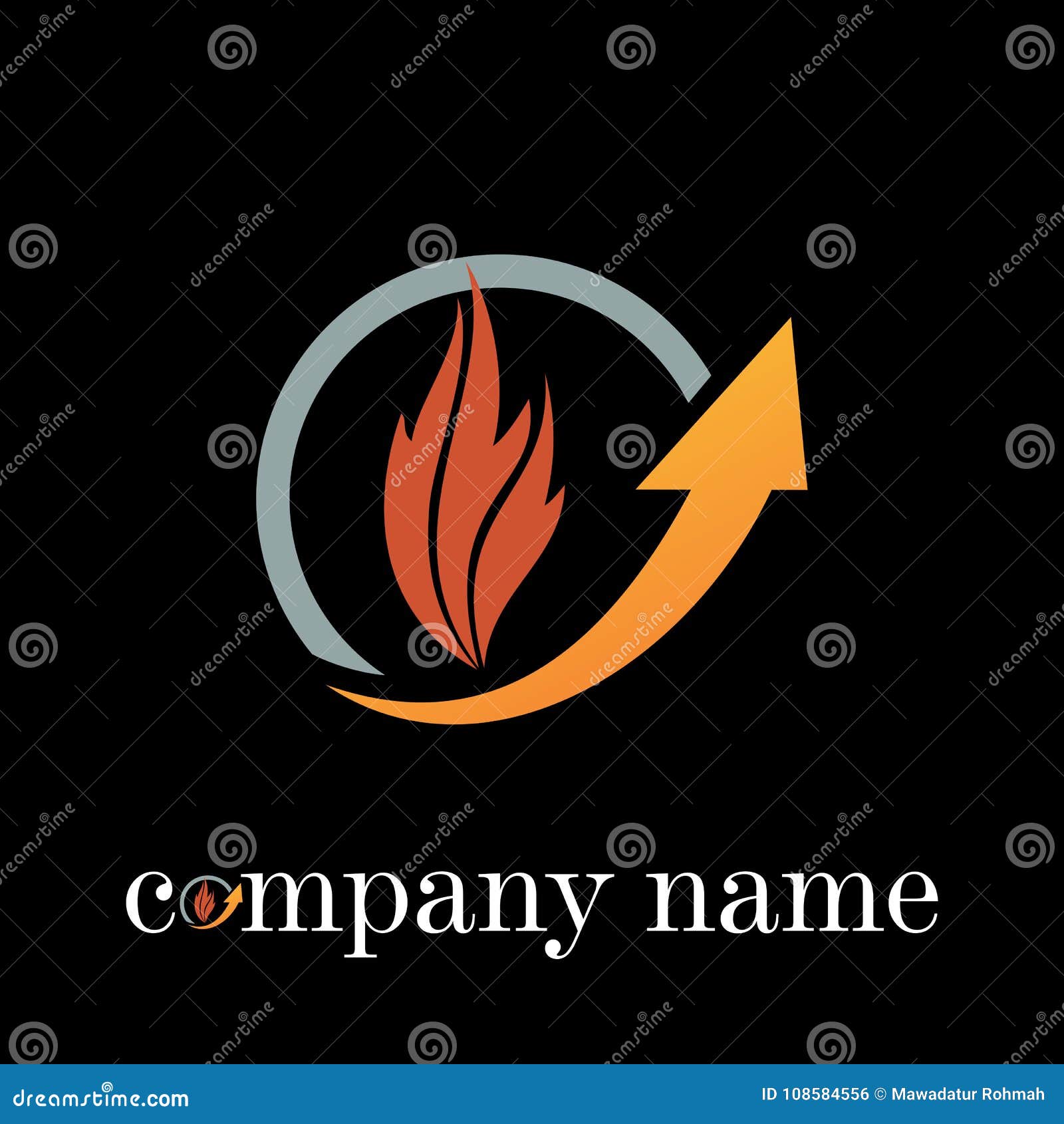 Concept arrow fire logo stock vector. Illustration of burn - 108584556