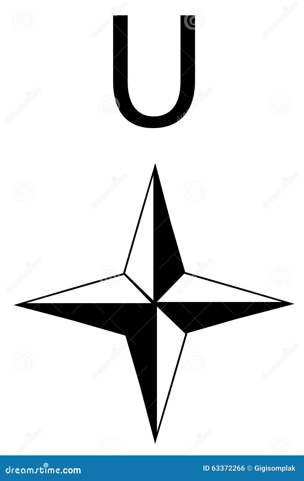 Symbol of Direction, Compass, Isolated on White Stock Vector ...