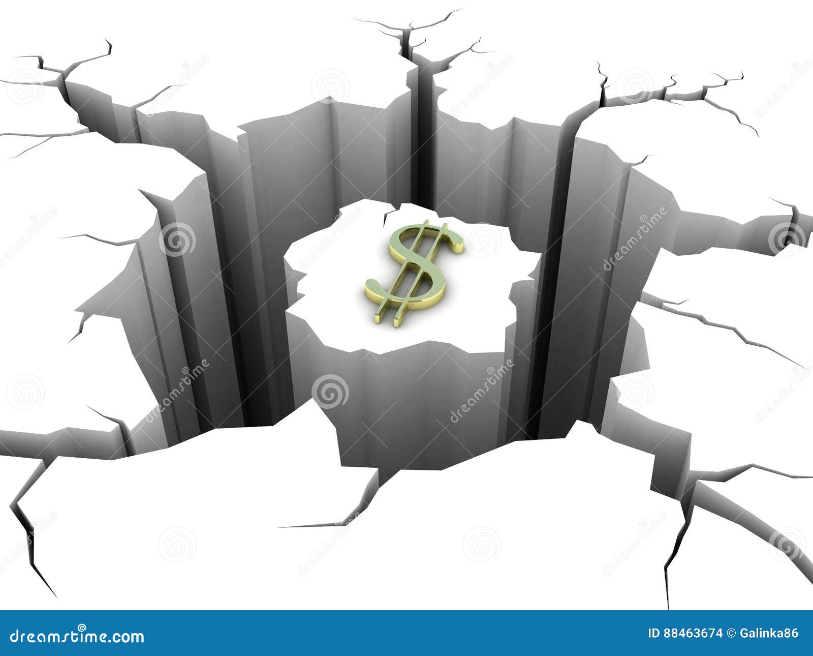 Symbol Dollar and Circular Hole in the Ground Stock Illustration ...