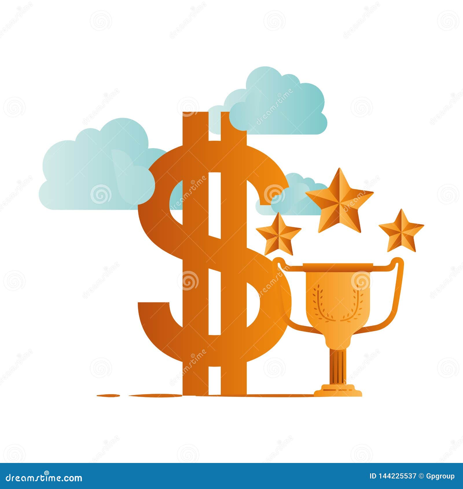 Symbol of Dollar and Trophy Stock Vector - Illustration of cash ...